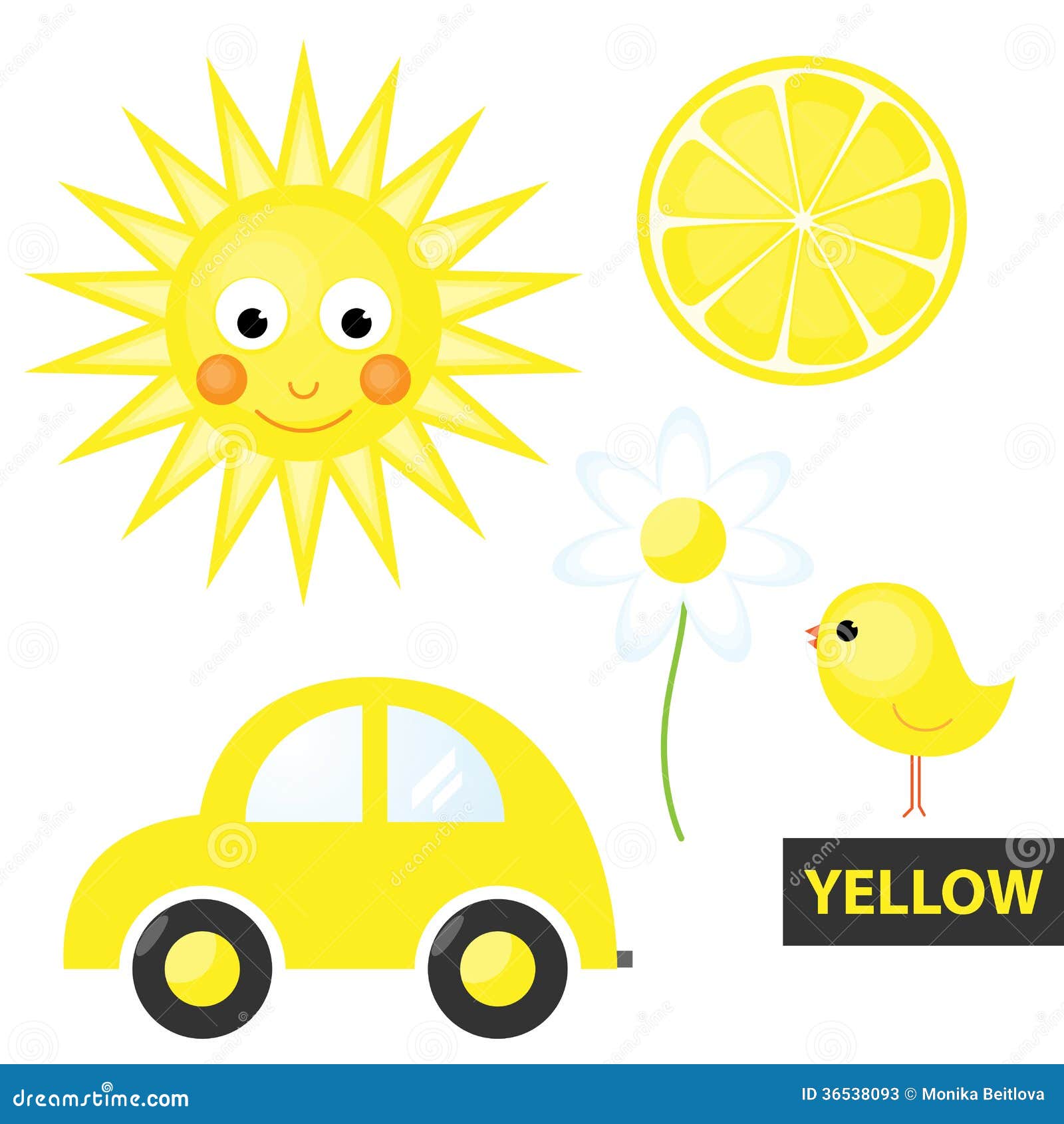 Apprenant Des Couleurs – Jaune Illustration de Vecteur - Illustration ...