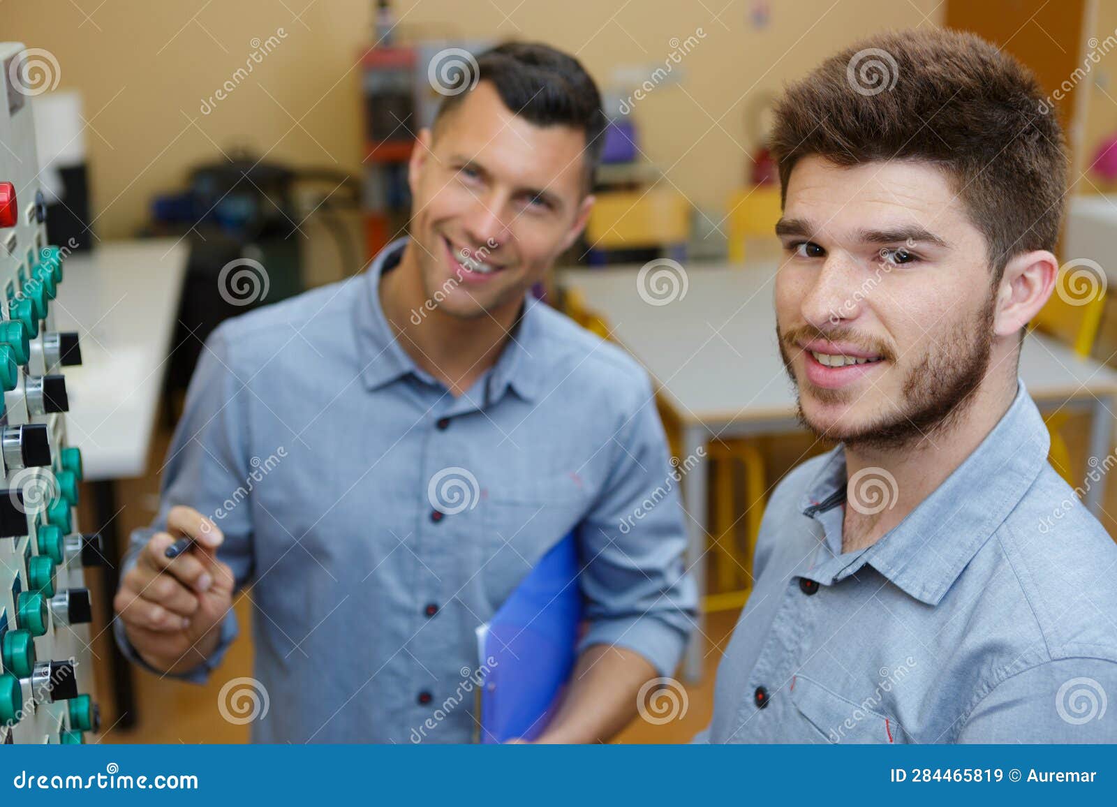 Apprentice Being Shown Control Panel Stock Image - Image of apprentice ...