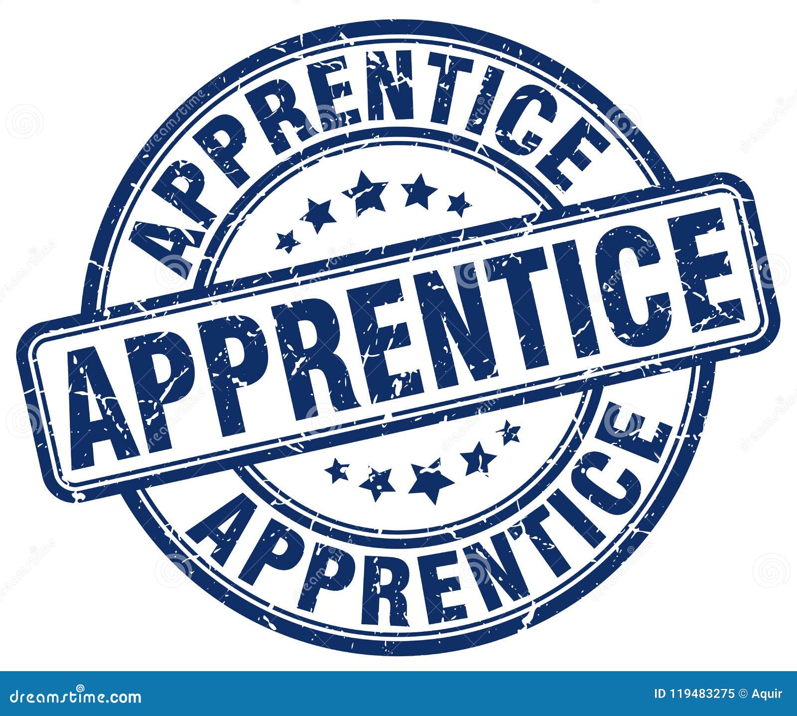 Apprentice blue stamp stock vector. Illustration of grunge - 119483275
