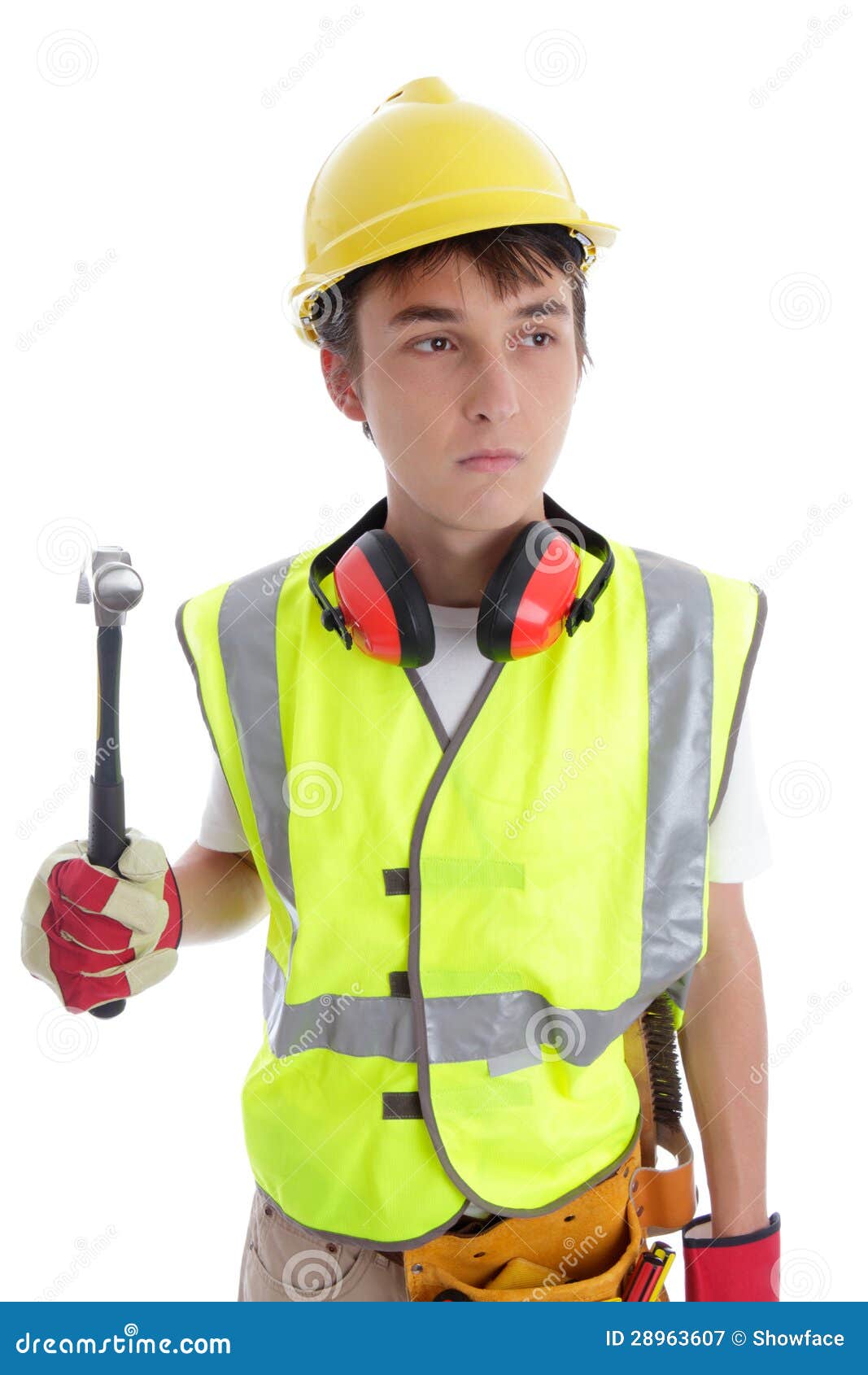 Apprentice Builder Construction Worker Stock Image - Image of teenager ...