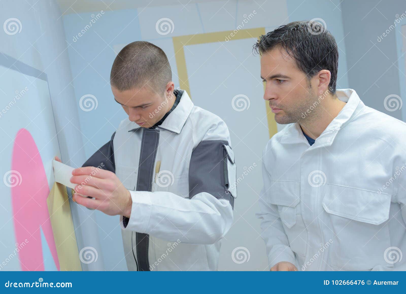 Apprentice Drawing Plumbery Plan Royalty-Free Stock Photography ...