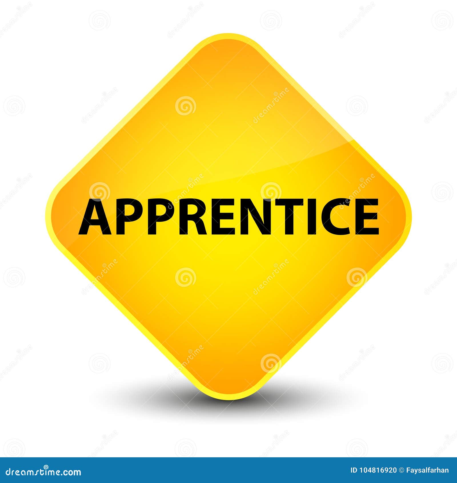 Apprentice Elegant Yellow Diamond Button Stock Illustration ...