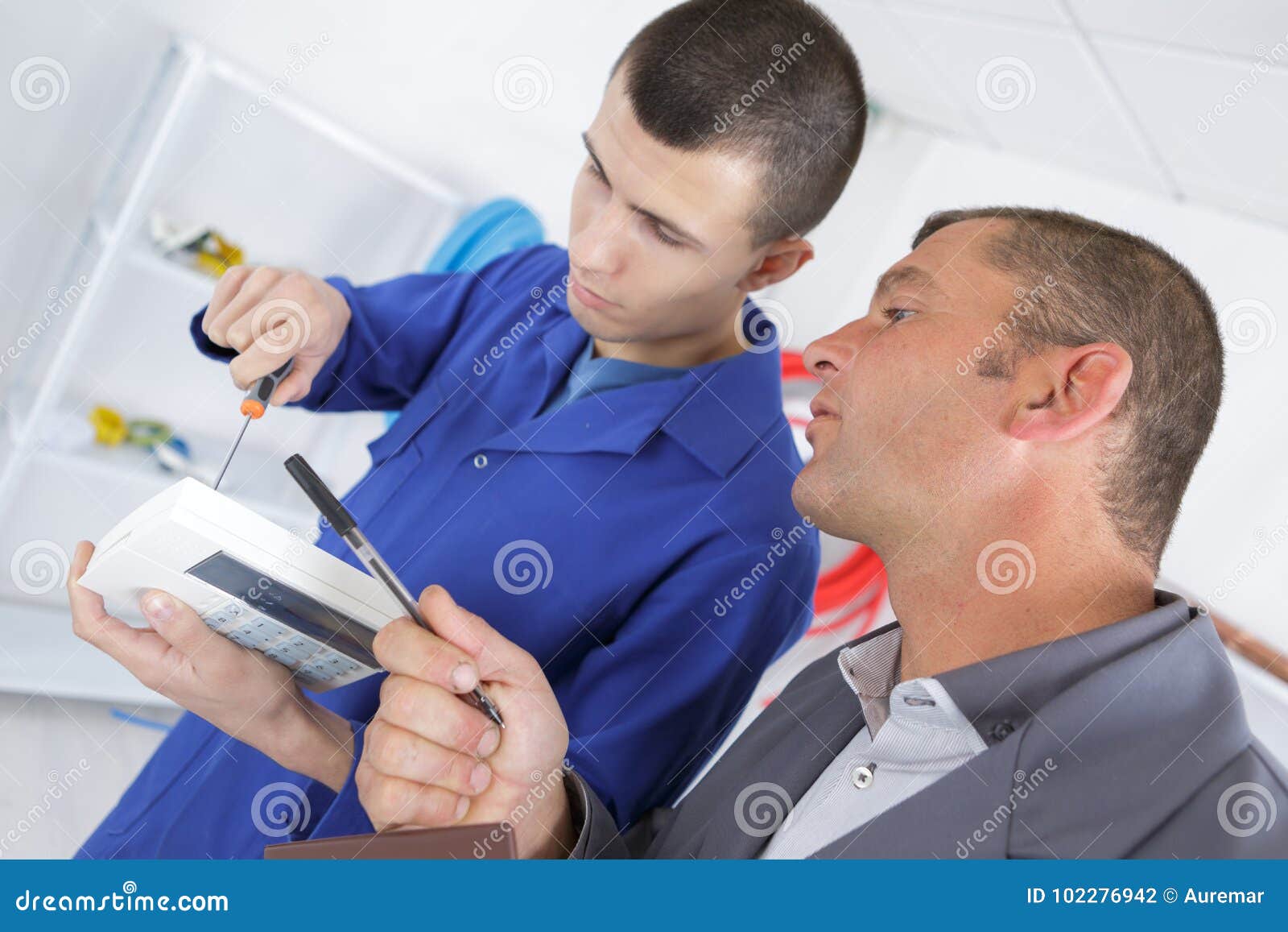 Apprentice Learning Trade with Teacher Stock Photo - Image of ...
