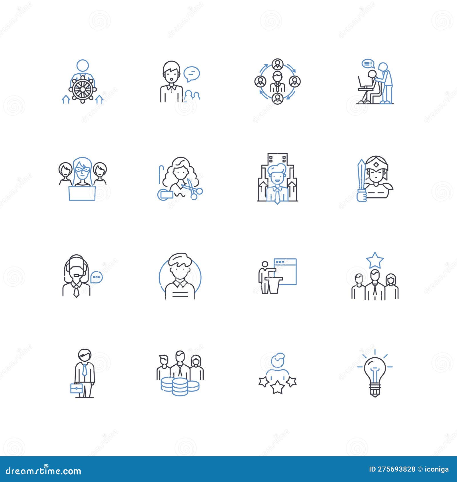 Apprentice Line Icons Collection. Diligence, Learning, Guidance ...