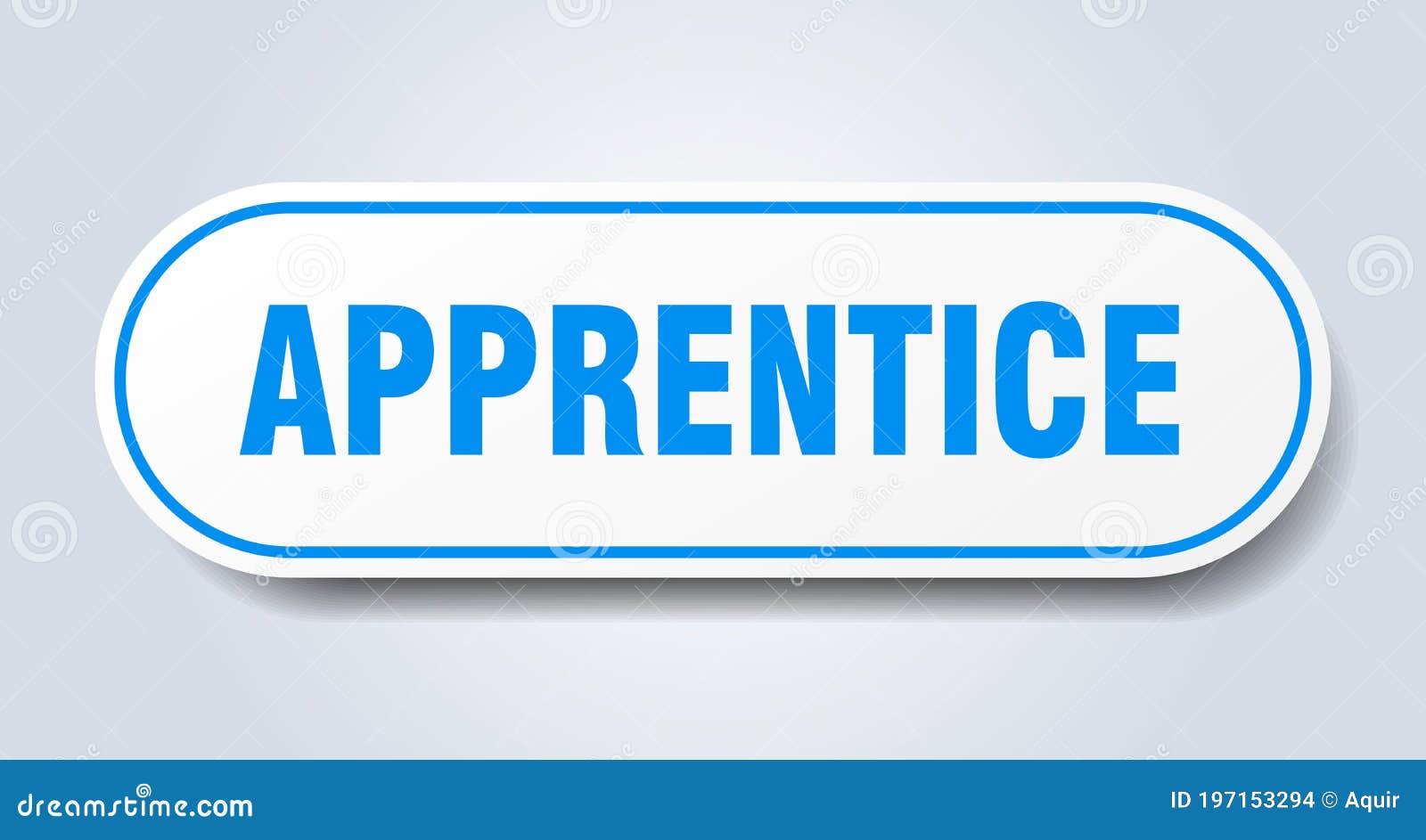 Apprentice sticker. stock vector. Illustration of blue - 197153294