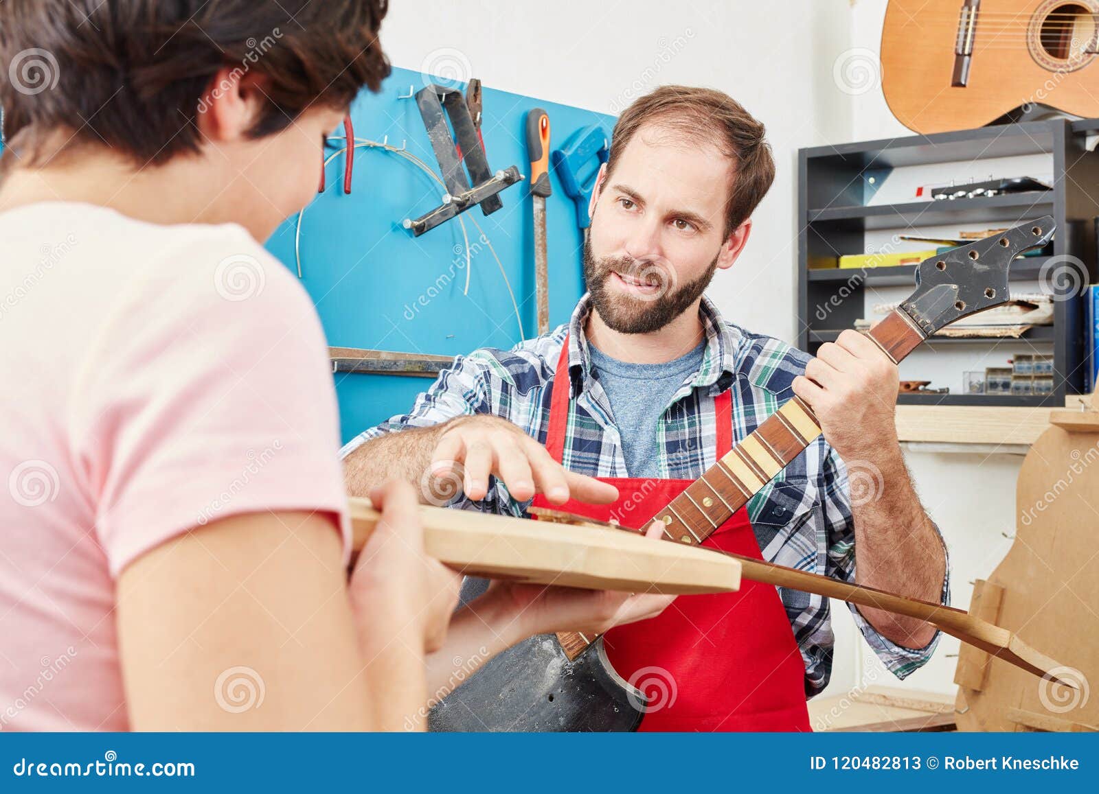 Apprenticehsip on Guitar Making or Luthier Stock Image - Image of apprentice, electric: 120482813