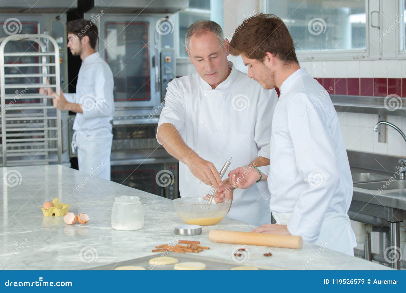 Apprentices Bakers in School Kitchen Stock Image - Image of bakers ...