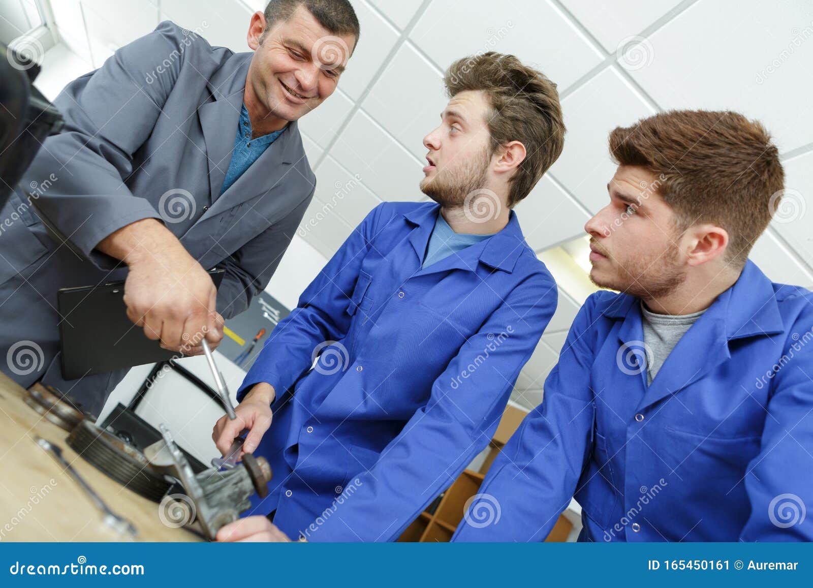 Apprentices in Professional Training in Workshop Stock Image - Image of ...