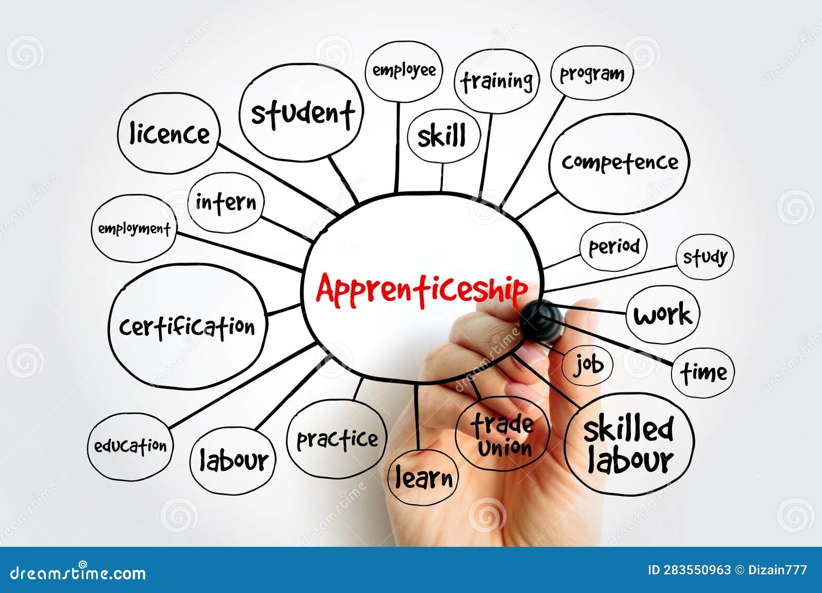 Apprenticeship Mind Map, Concept for Presentations and Reports Stock ...