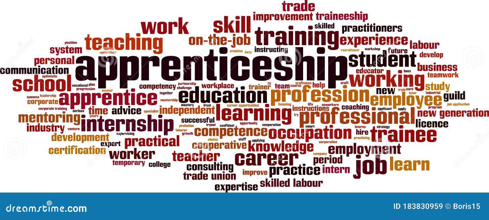 Apprenticeship word cloud stock vector. Illustration of labour - 183830959