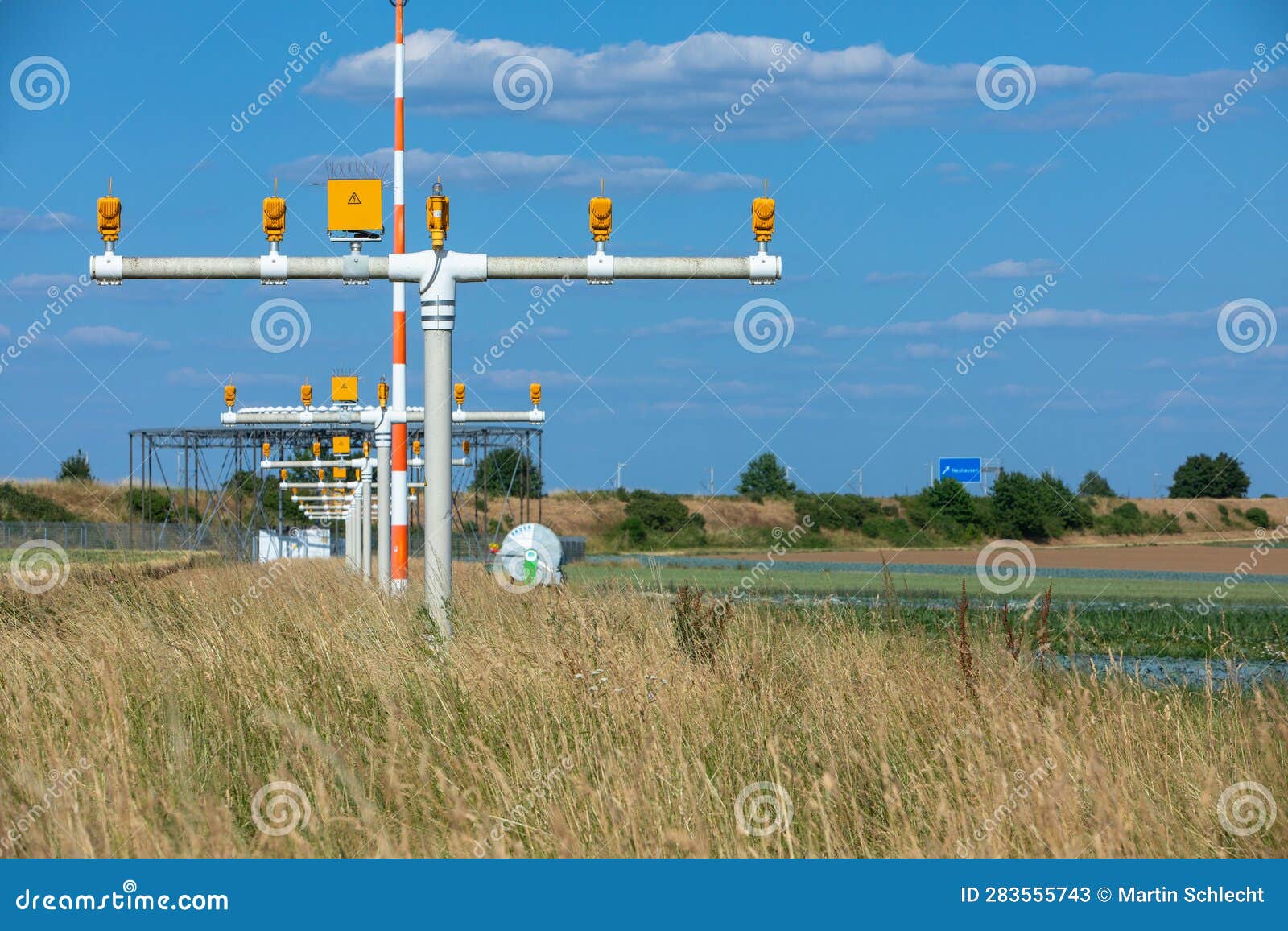 Approach Lighting System at the Airport Stuttgart Germany Stock Image ...