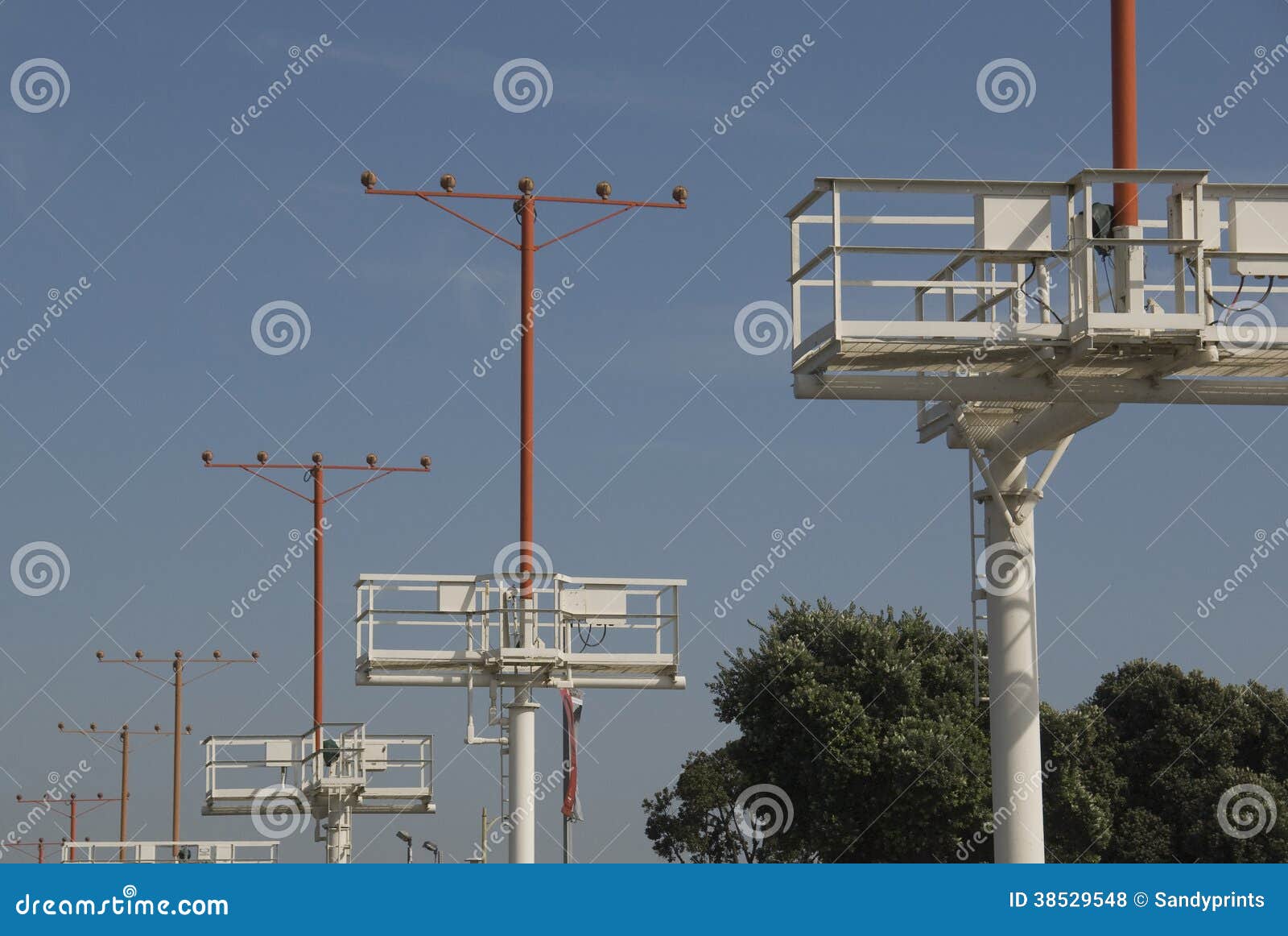 Approach Lights at Los Angeles. Stock Photo - Image of blue, landing ...