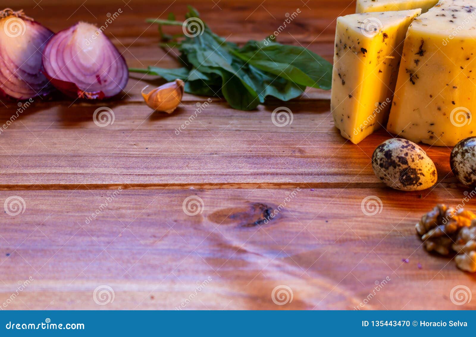 Approach a Rustic Table with Kitchen Ingredients Stock Photo - Image of ...