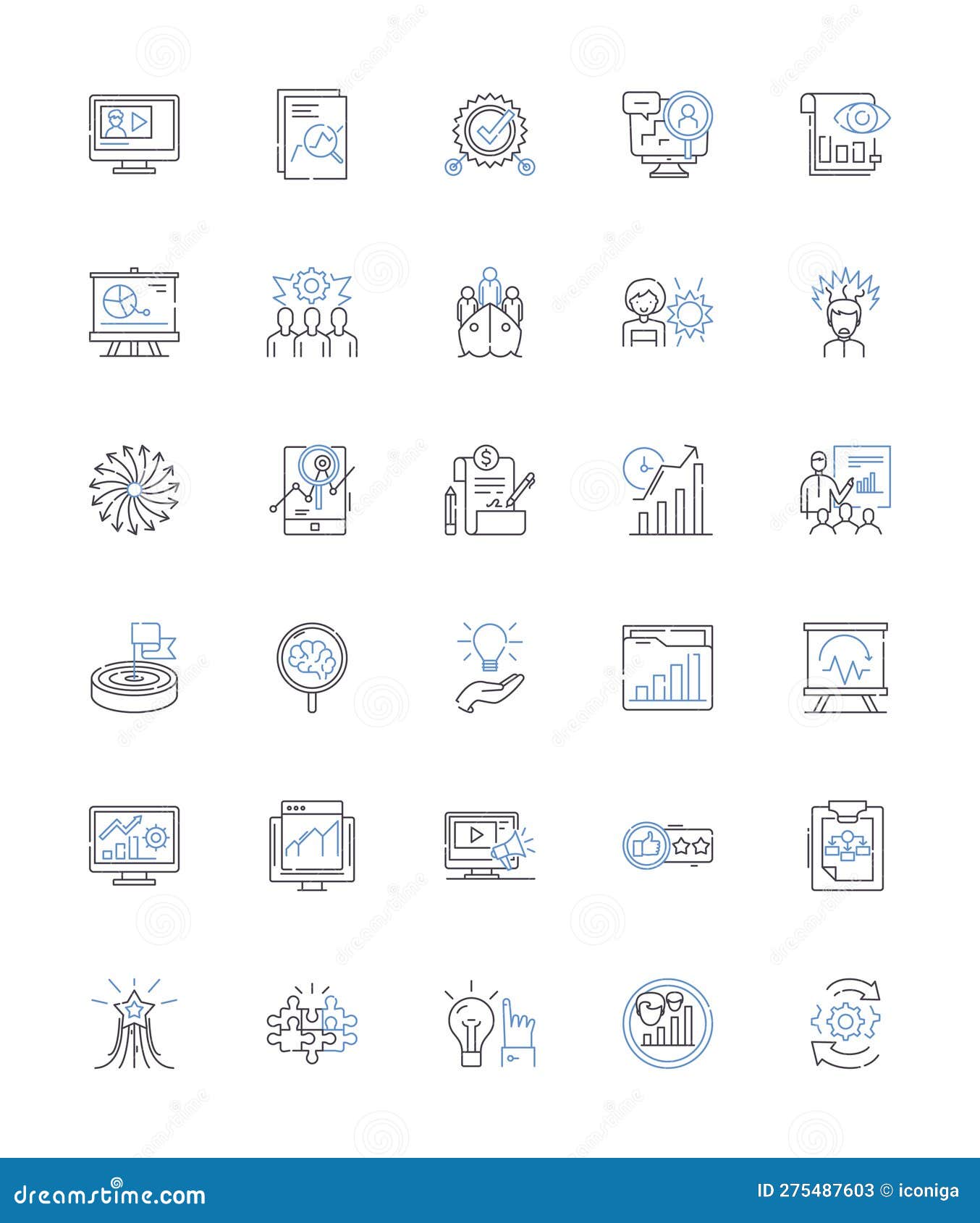 Approach Scheme Line Icons Collection Methodology Strategy System Process Program
