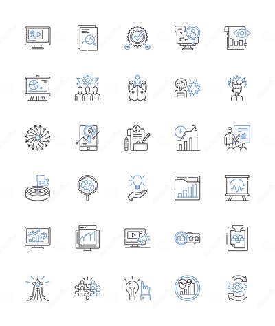 Approach Scheme Line Icons Collection. Methodology, Strategy, System ...