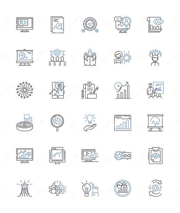 Approach Scheme Line Icons Collection. Methodology, Strategy, System ...