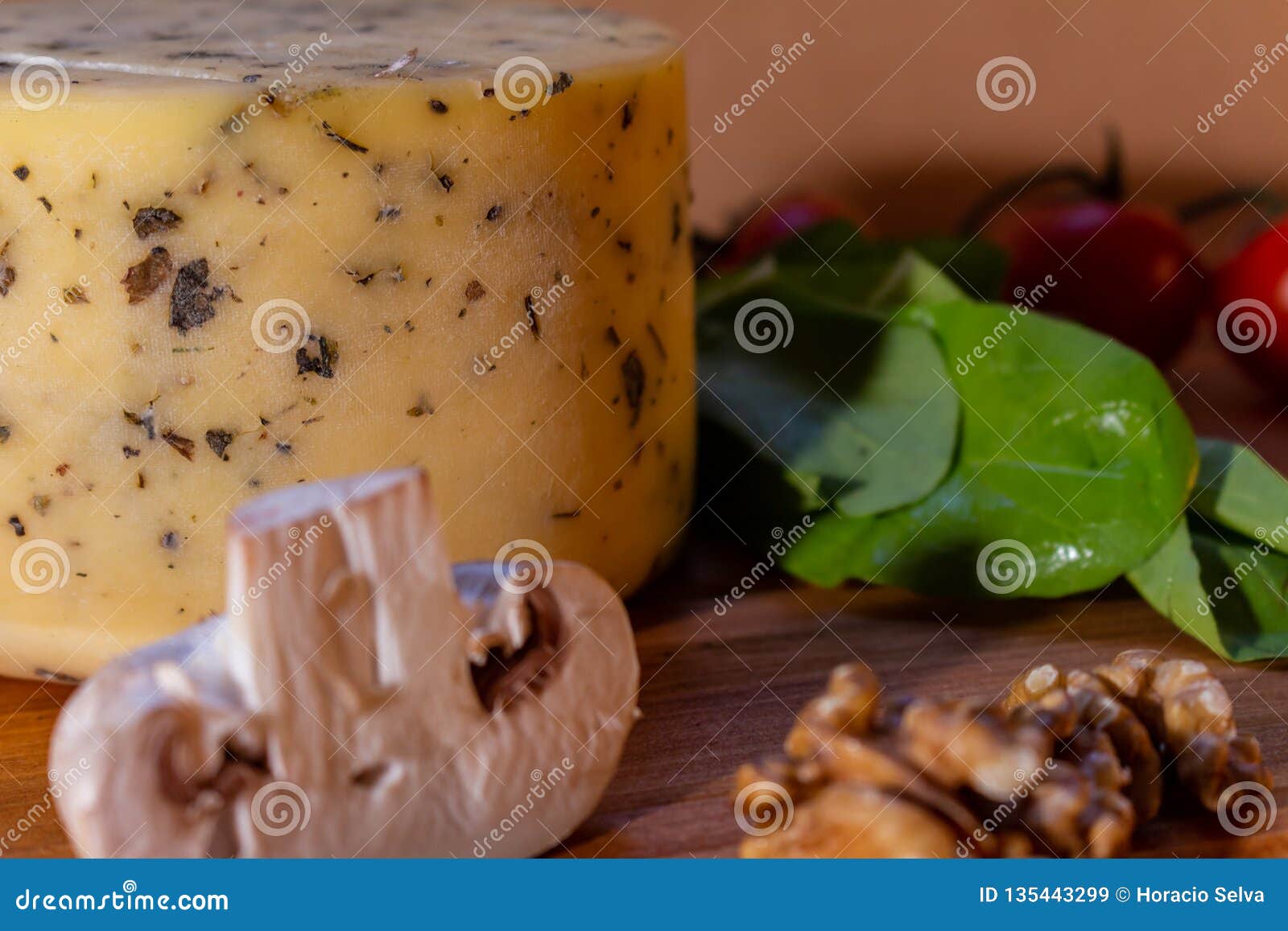 Approach of a Small Flavor of Flavored Cheese Stock Image - Image of ...