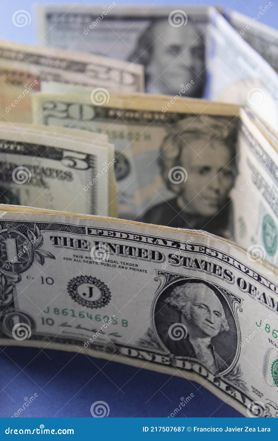 Approach To American Dollar Banknotes of Different Denomination Stock ...