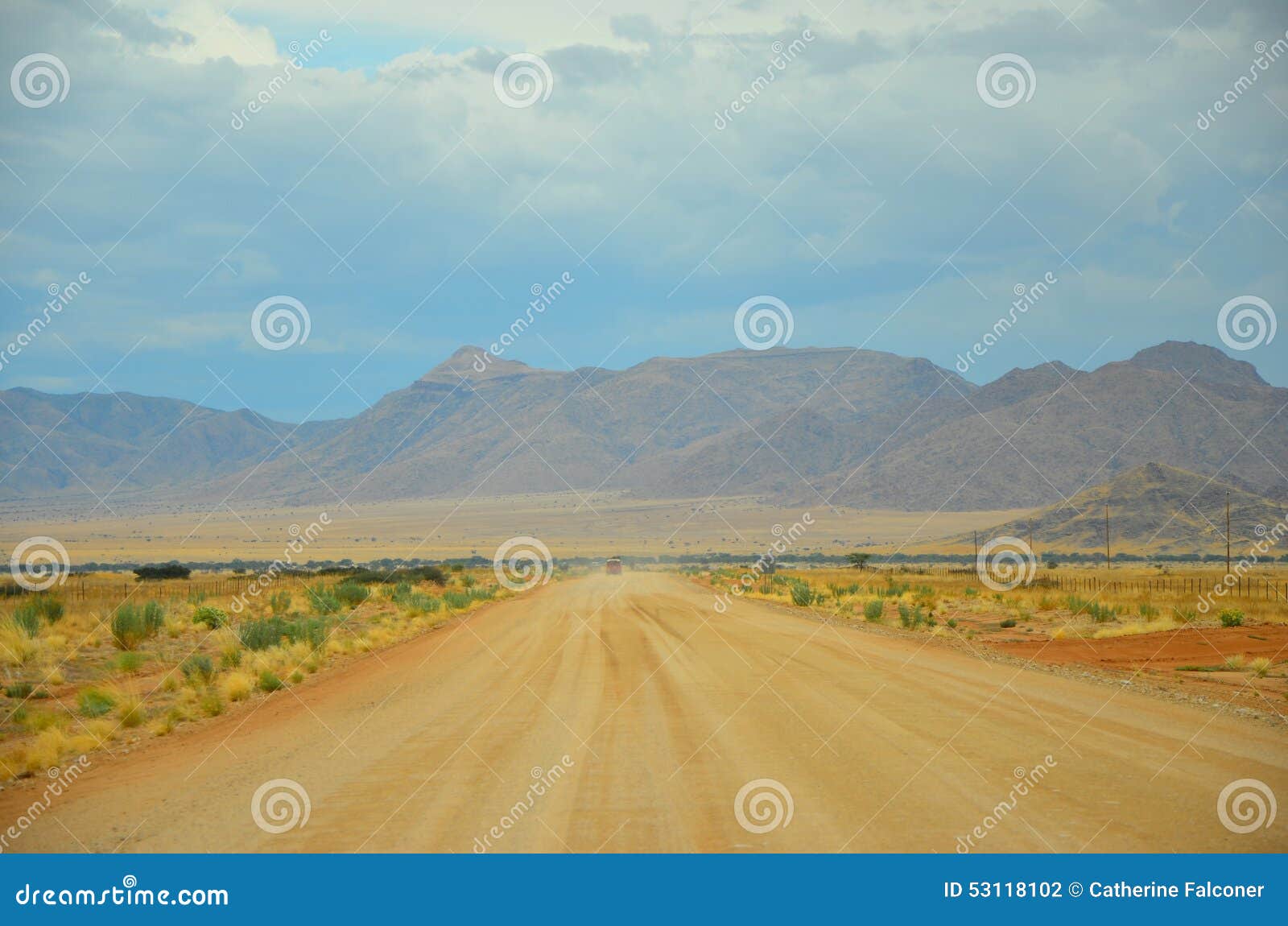Approaching High Land in Namibia Stock Photo - Image of dust, distant ...