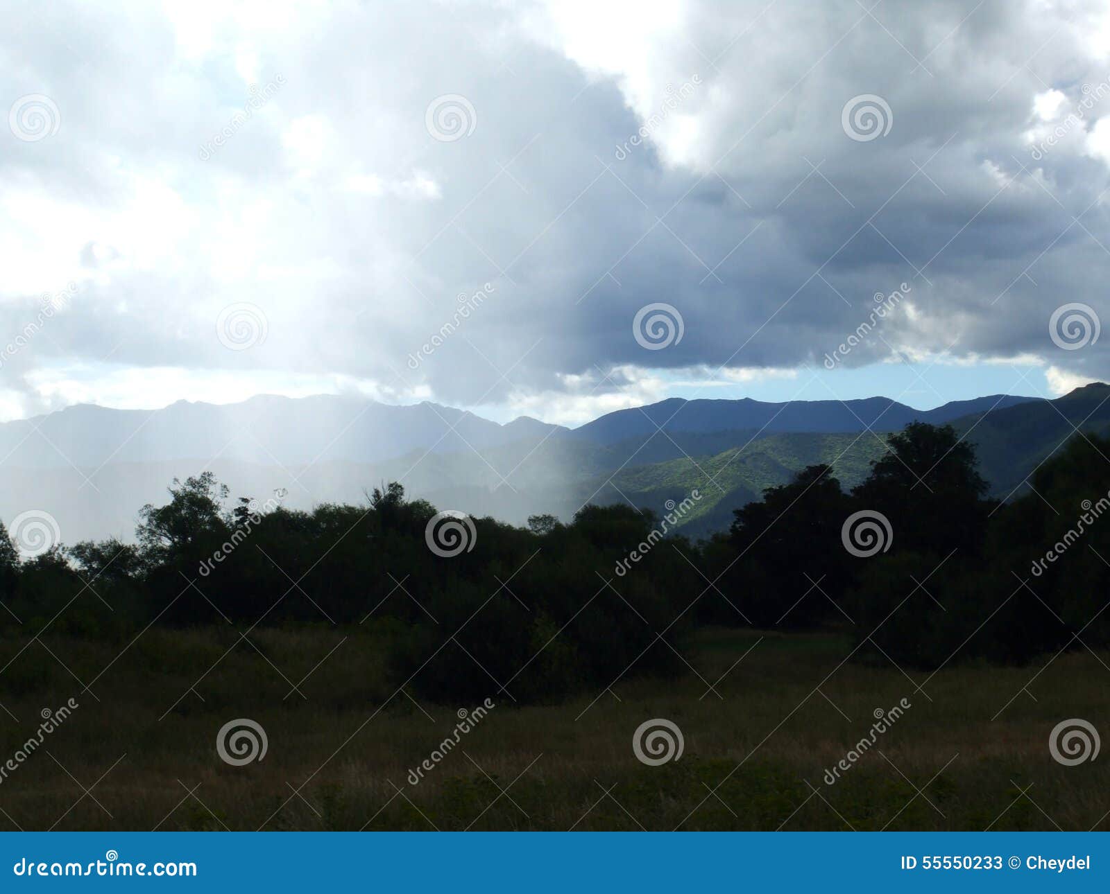 Approaching rainstorm stock image. Image of trees, rainstorm - 55550233