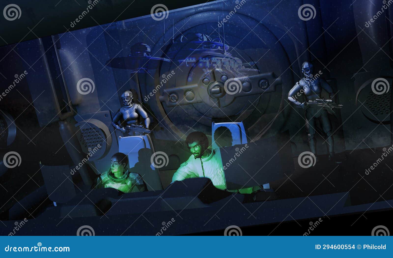 Approaching the Space Station Stock Illustration - Illustration of ...