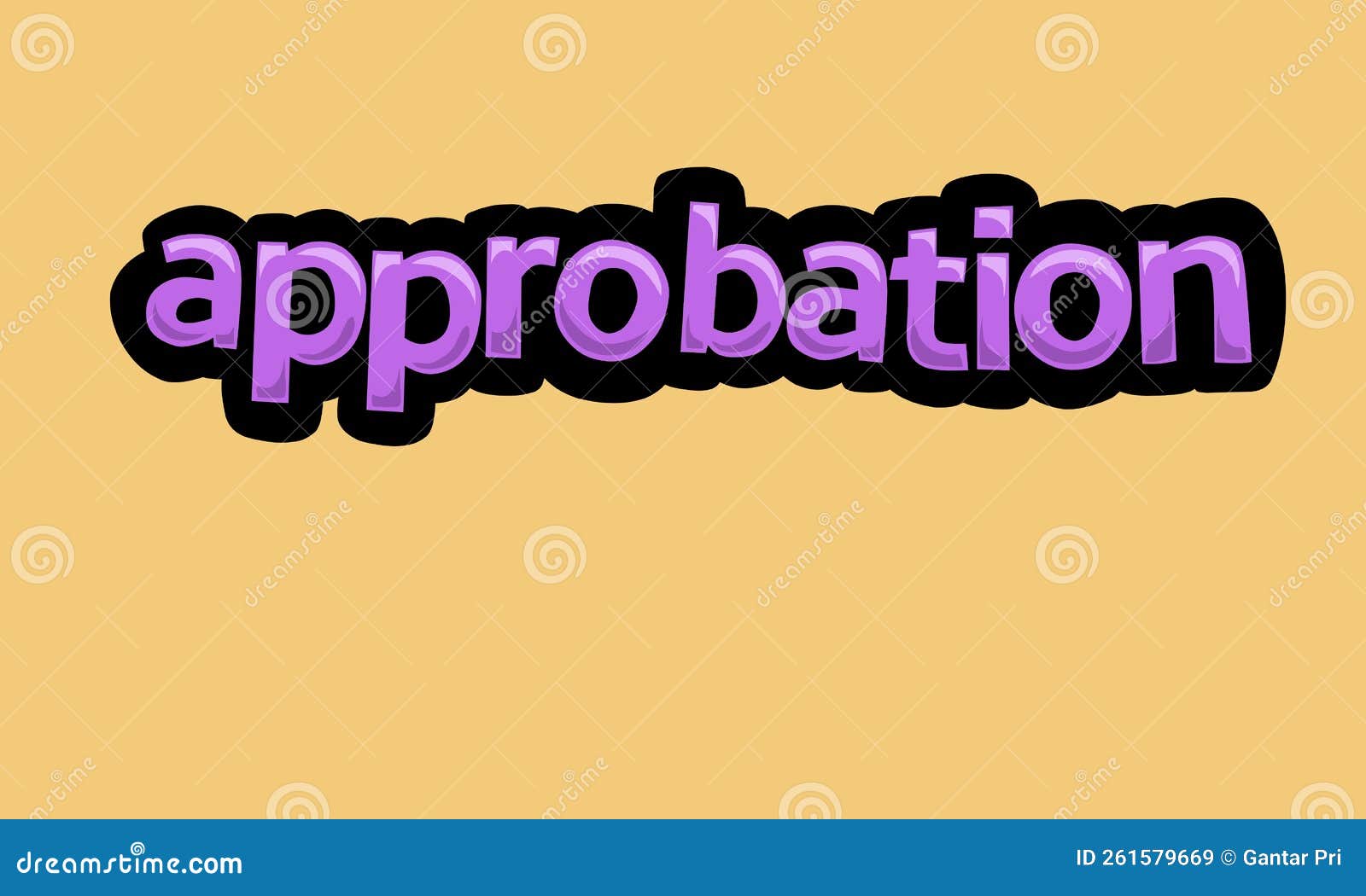 APPROBATION Writing Vector Design On A Yellow Background Royalty-Free ...