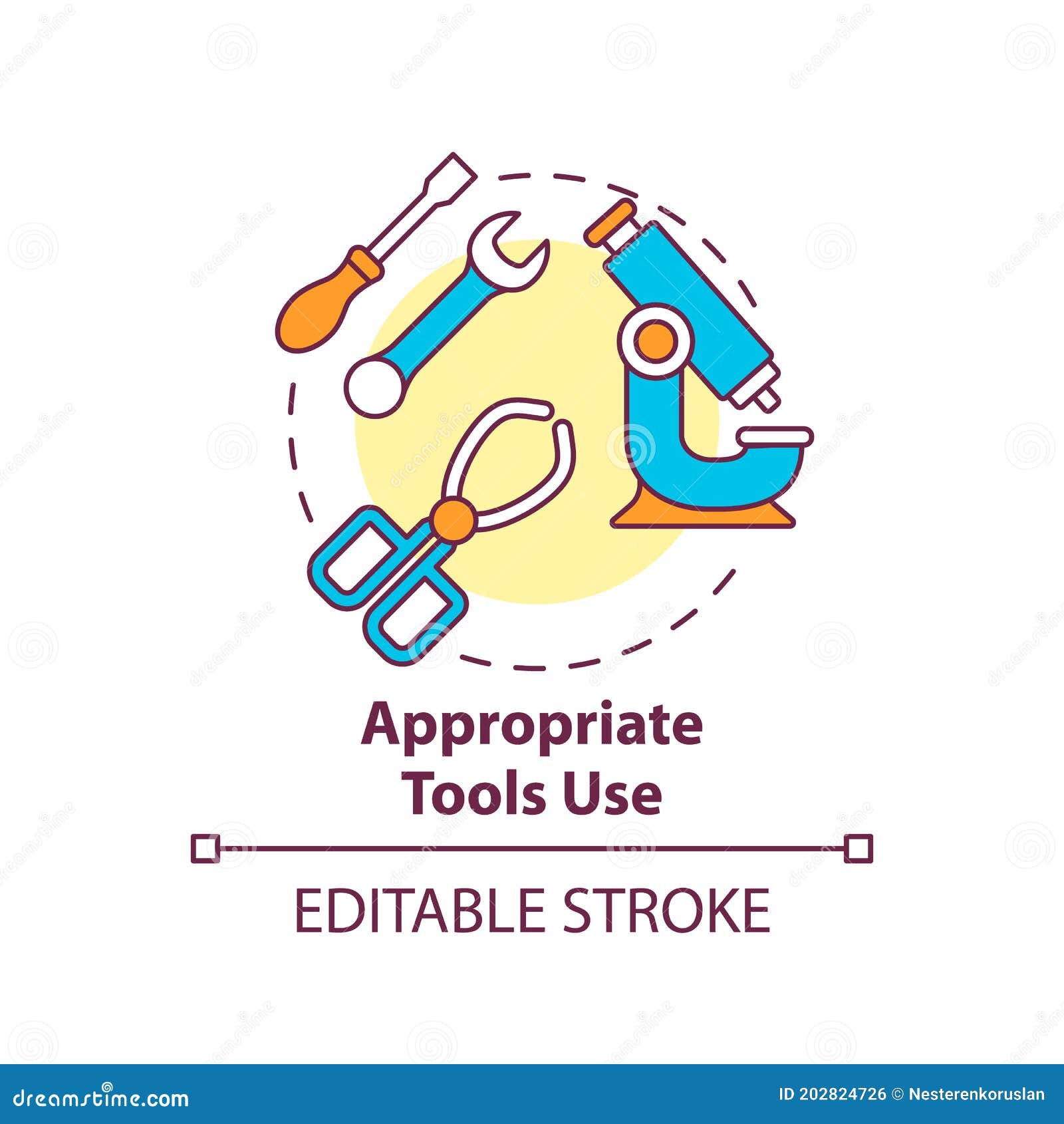Appropriate Tools Use Concept Icon Stock Vector - Illustration of ...