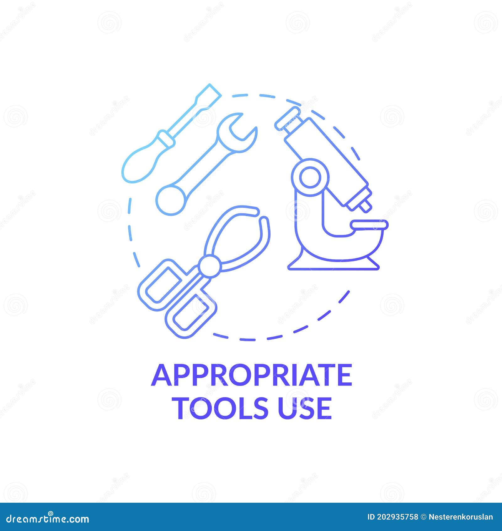 Appropriate Tools Use Concept Icon Stock Vector - Illustration of ...