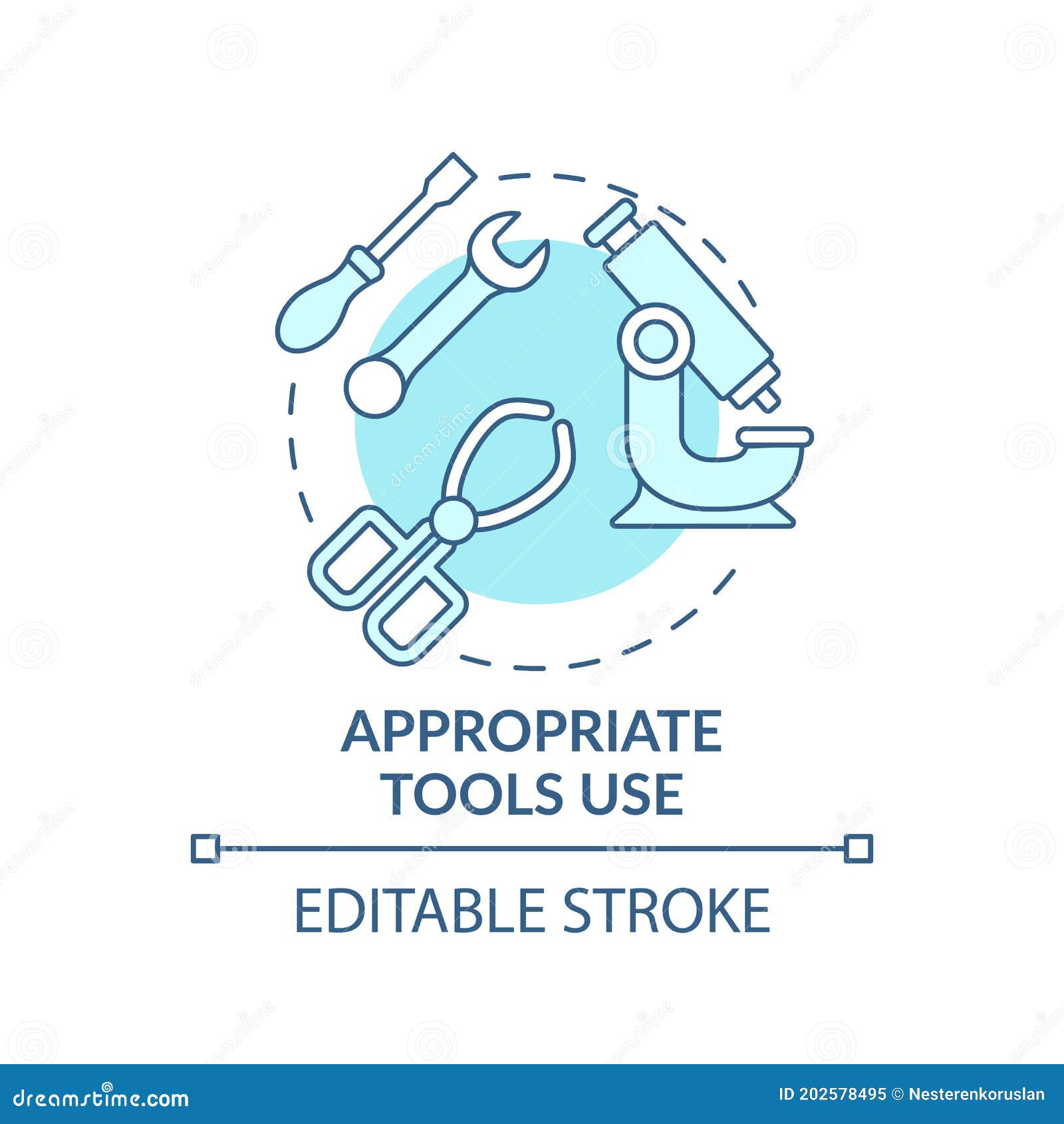 Appropriate Tools Use Concept Icon Stock Vector - Illustration of ...