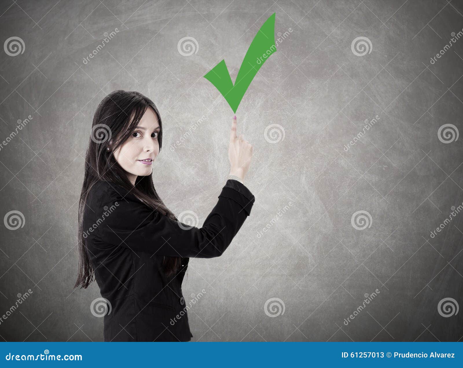 Approval stock image. Image of promotion, brunette, approved - 61257013