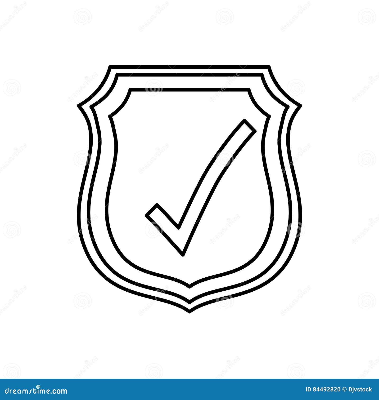 Approval check icon stock illustration. Illustration of linear - 84492820