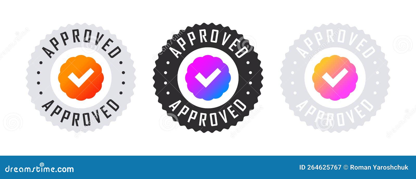 Approval Check Mark. Confirmation Badges. Verification Checkbox Icons ...