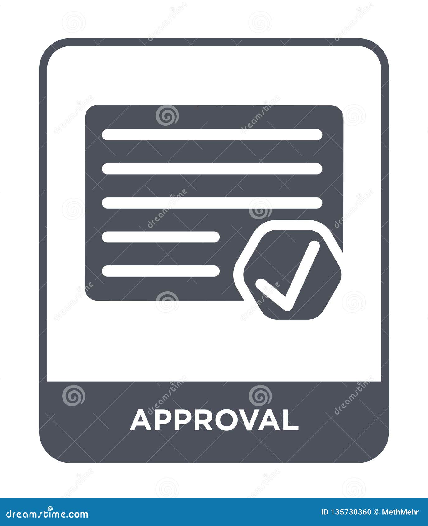 Approval Icon in Trendy Design Style. Approval Icon Isolated on White ...