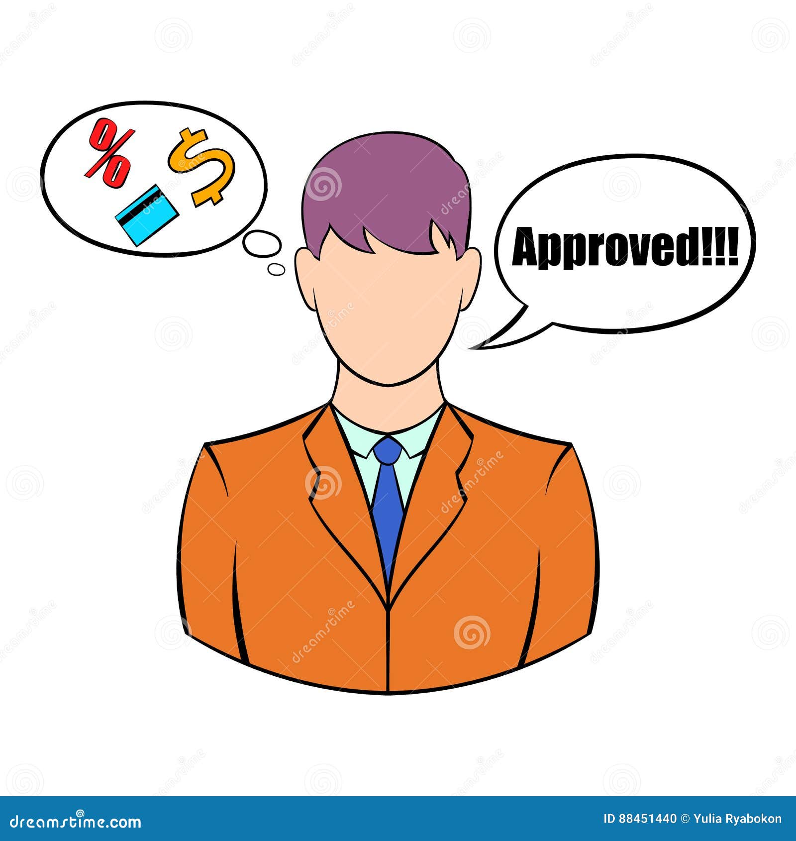 Approval for a Loan Icon Cartoon Stock Vector - Illustration of ...