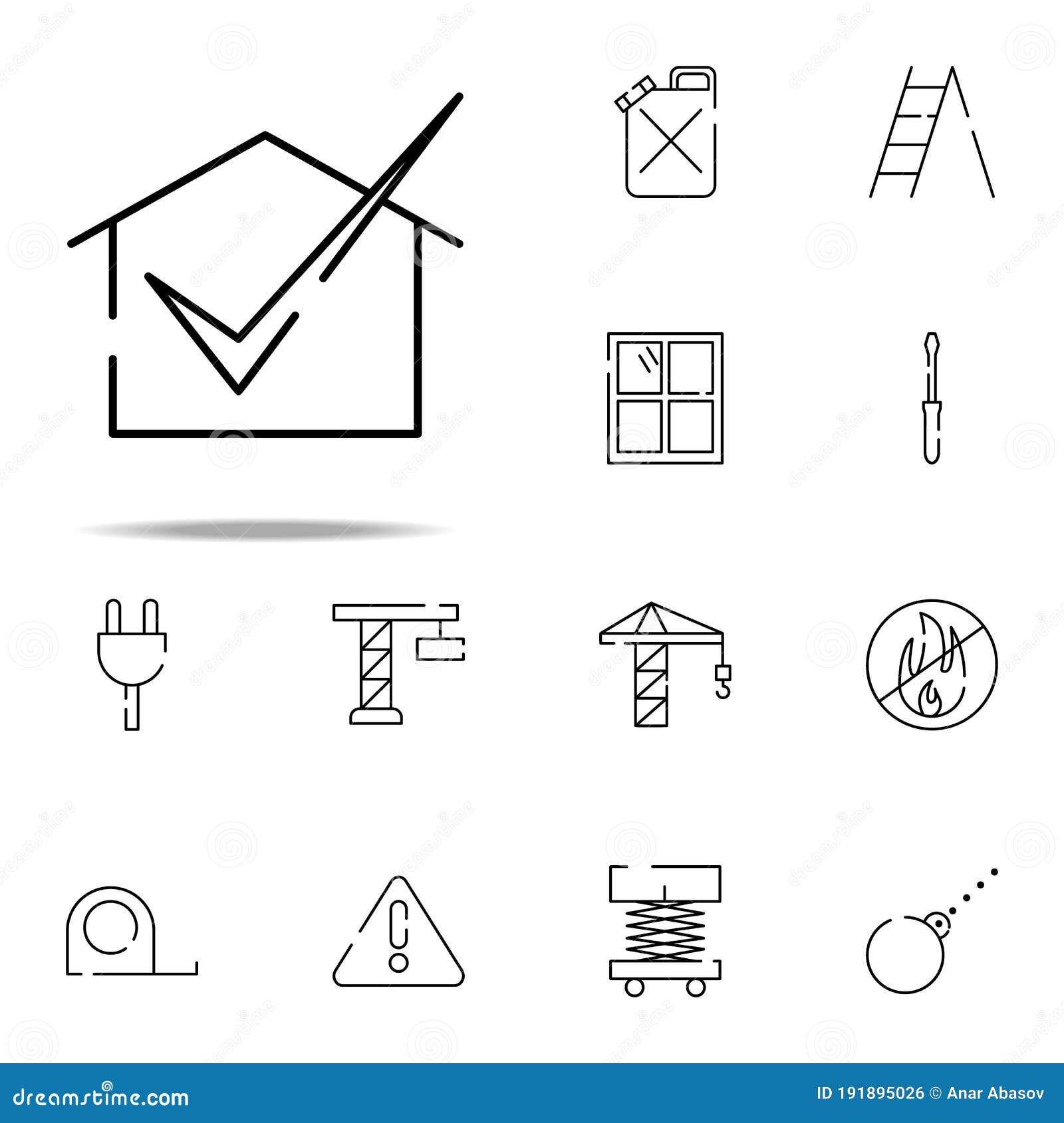 Approval of the Plan at Home Icon. Construction Icons Universal Set for ...
