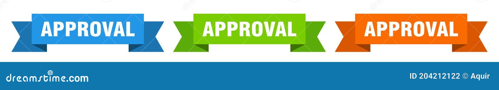 Approval Ribbon. Approval Isolated Paper Sign. Banner Stock Vector ...