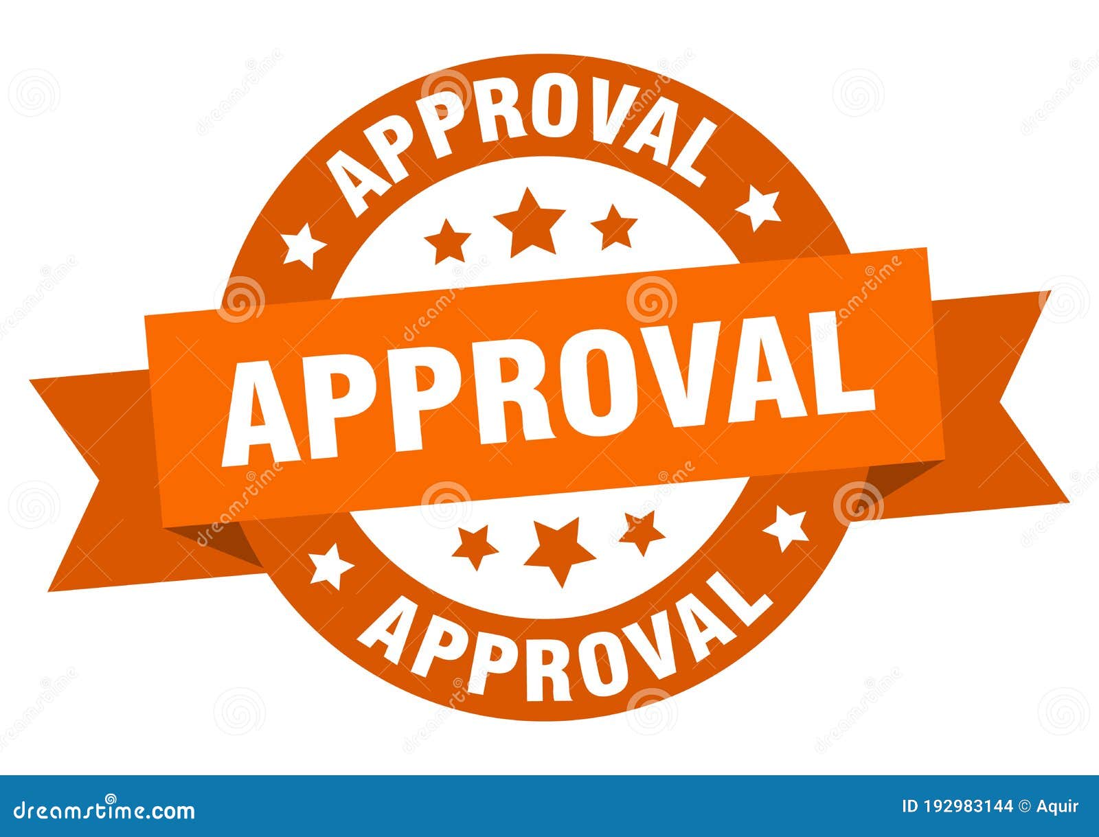 Approval Round Ribbon Isolated Label. Approval Sign Stock Vector ...
