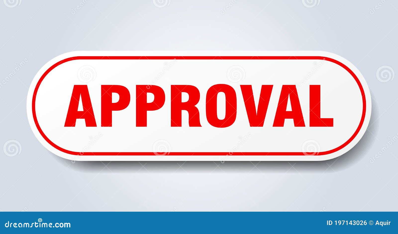Approval Sign. Rounded Isolated Button. White Sticker Stock Vector ...