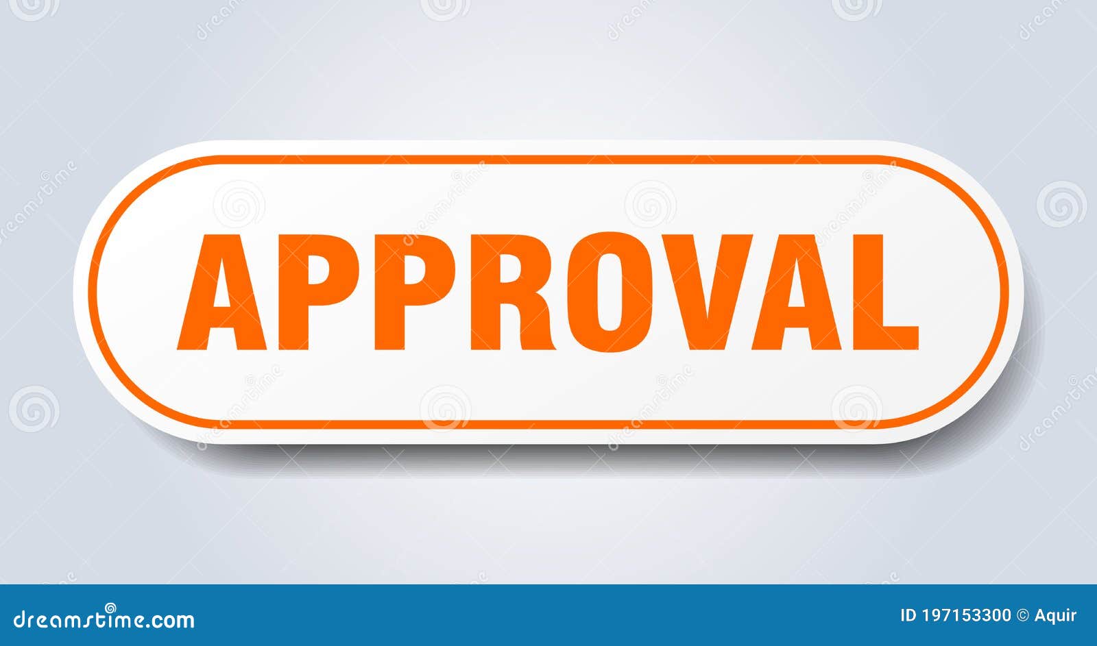 Approval Sign. Rounded Isolated Button. White Sticker Stock Vector ...