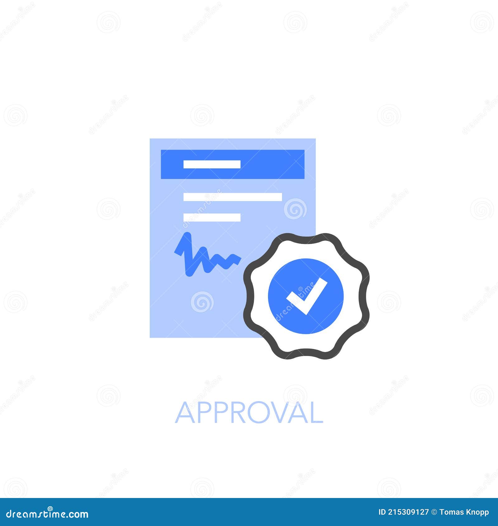 Approval Symbol with a Signed Document and Check Mark Symbol Stock ...