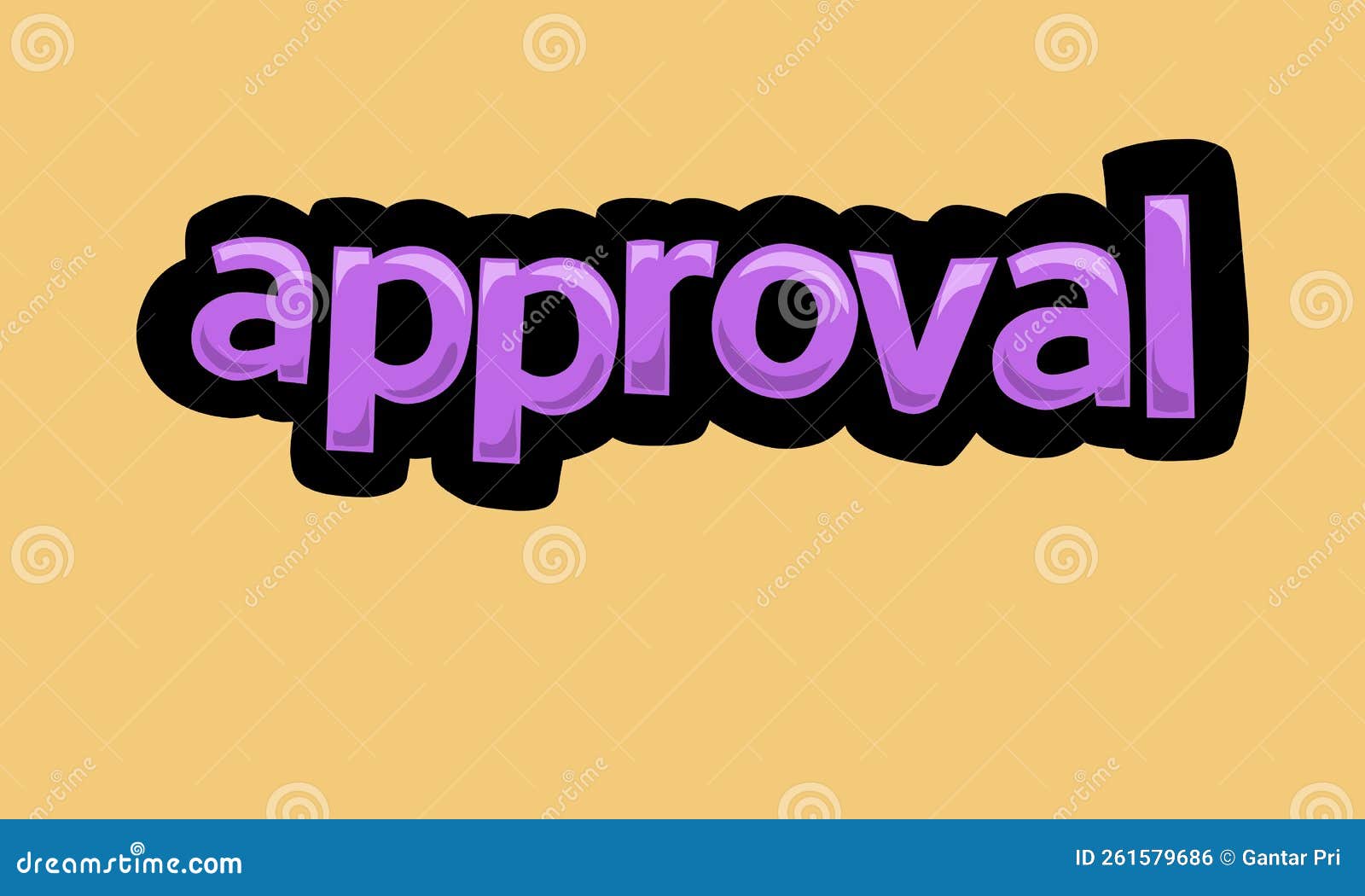 APPROVAL Writing Vector Design on a Yellow Background Stock ...