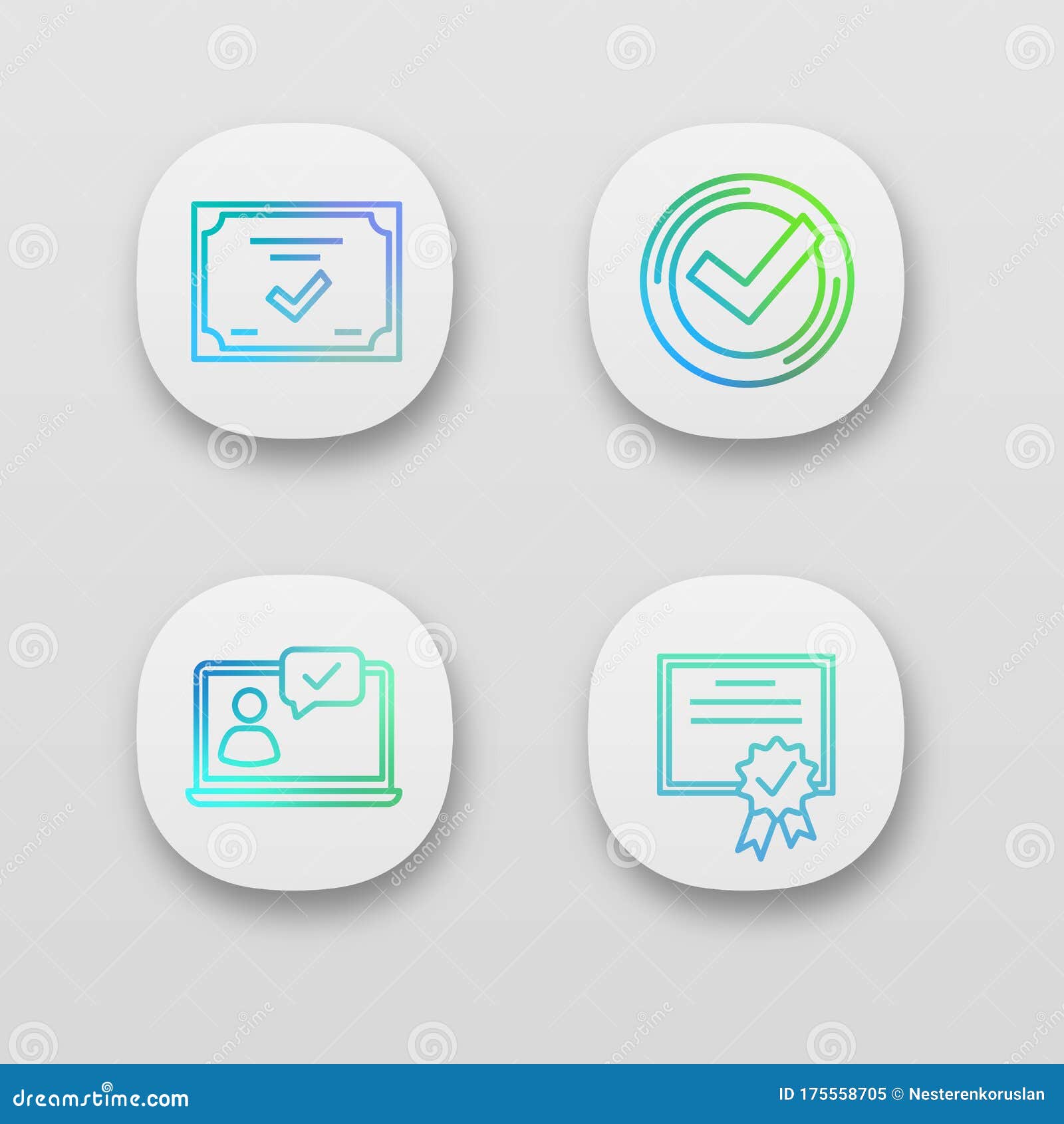Approve app icons set stock vector. Illustration of chatbot - 175558705
