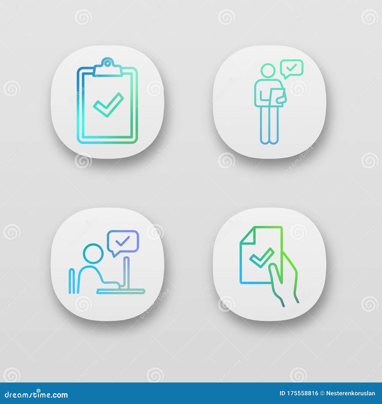 Approve app icons set stock vector. Illustration of digital - 175558816