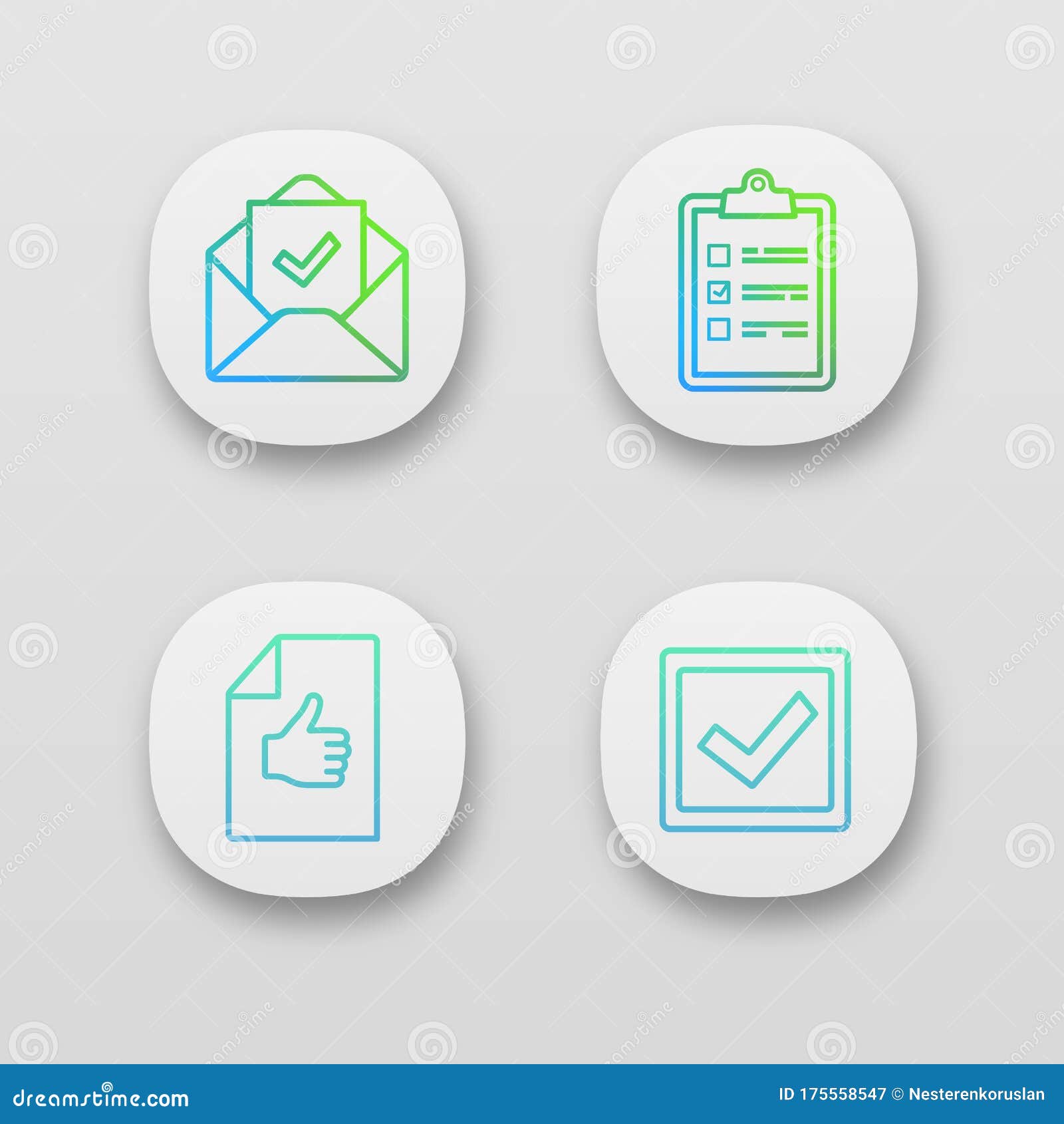 Approve app icons set stock vector. Illustration of checkbox - 175558547