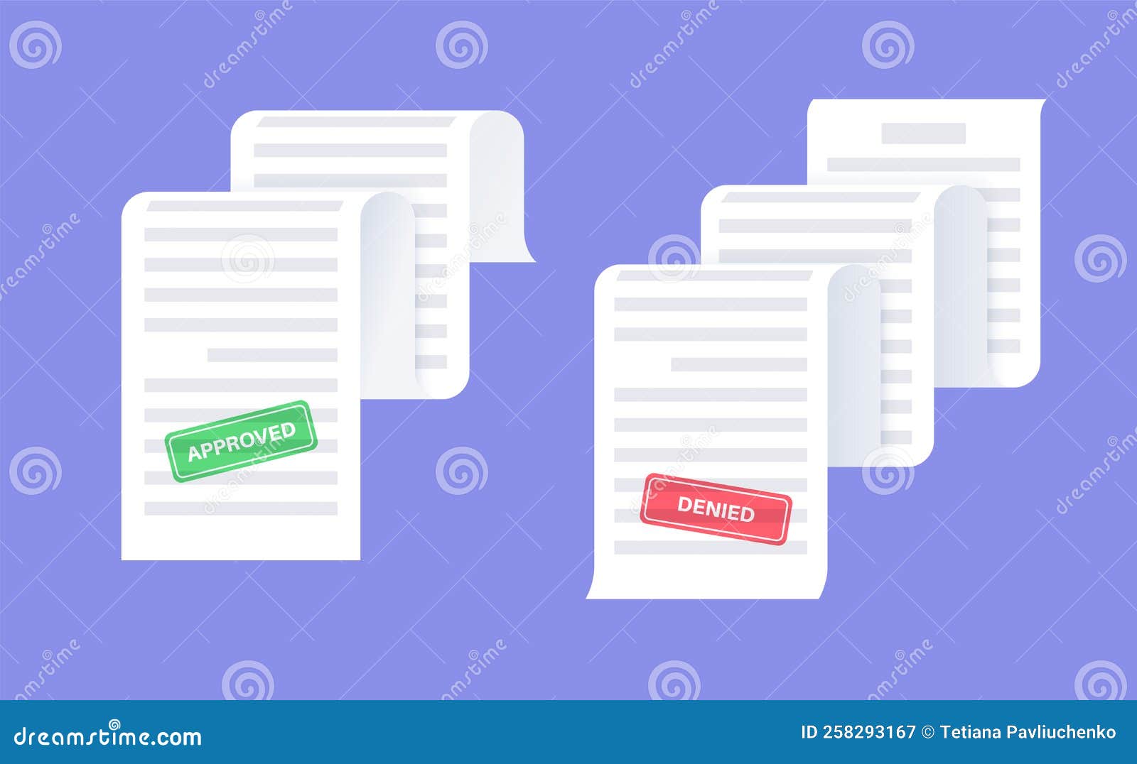 Approve deny document stock vector. Illustration of certificate - 258293167