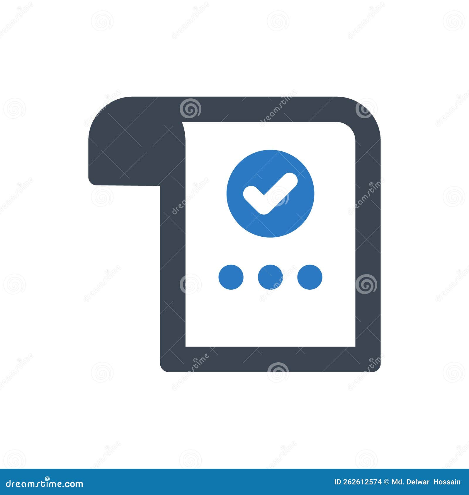 Approve document icon stock vector. Illustration of confirm - 262612574