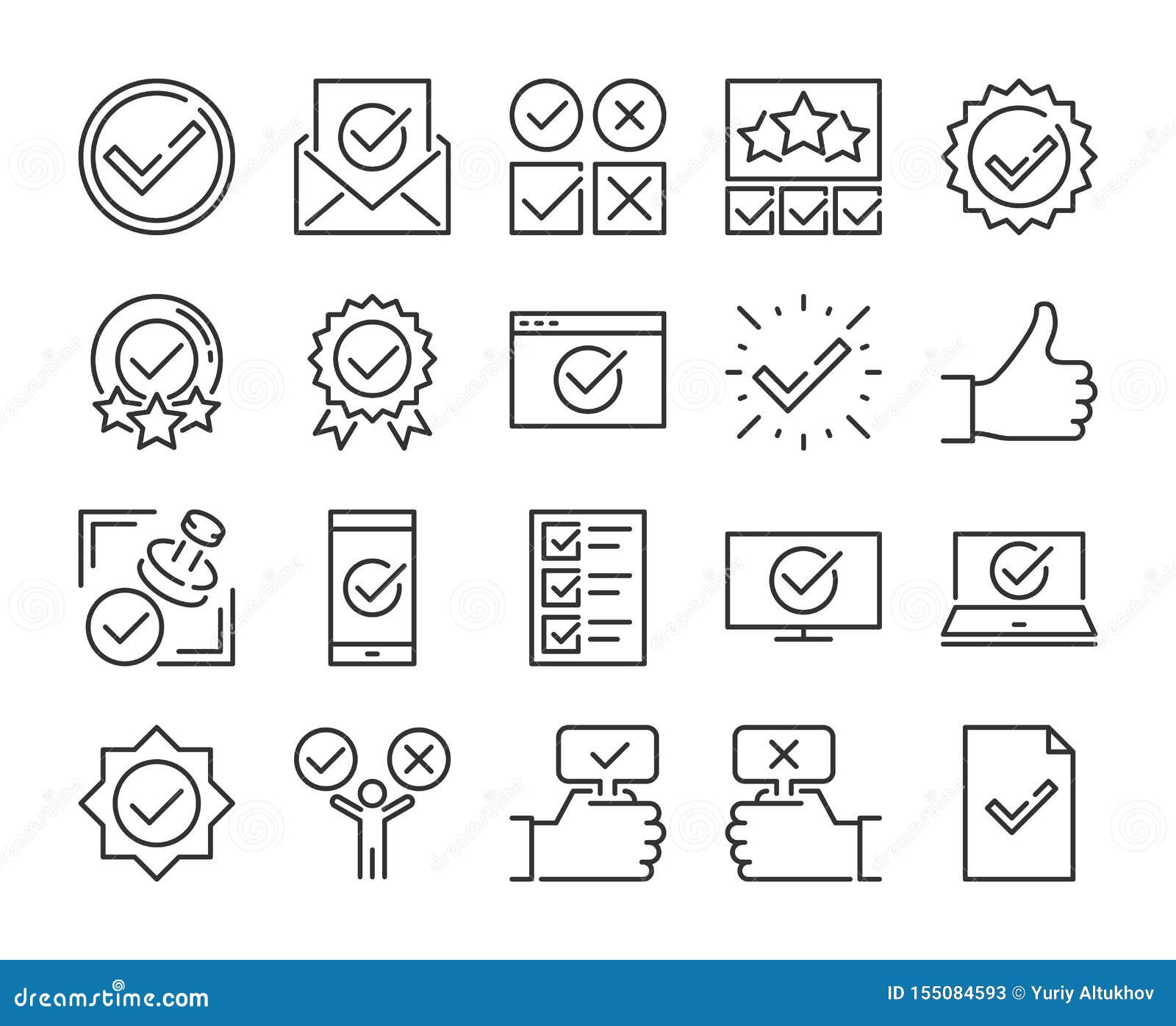 Approve Icon. Approved and Check Mark Line Icons Set. Editable Stroke ... Approve Icon. Approved and Check Mark Line Icons Set. Editable Stroke ...