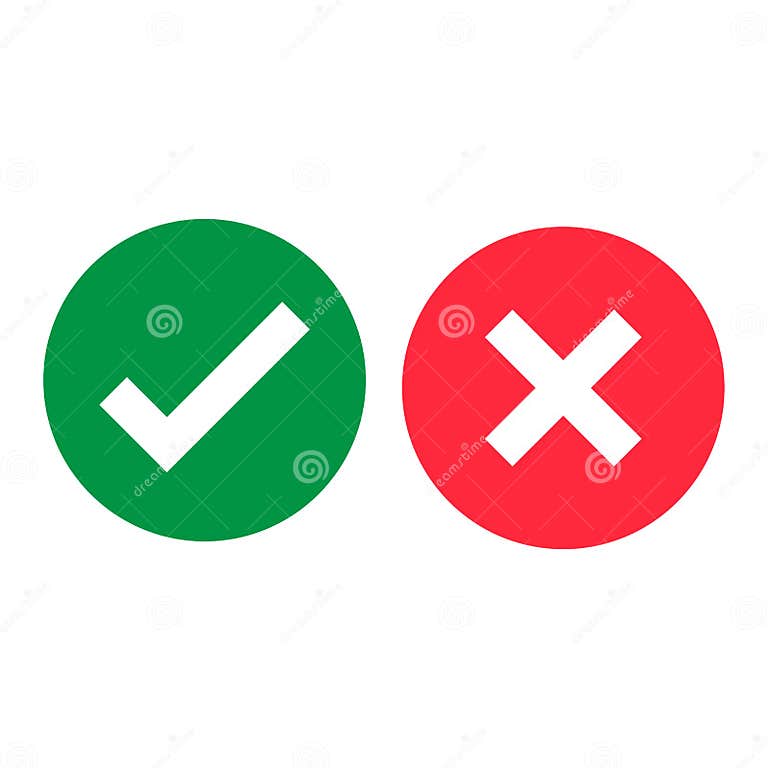 Approve and Negative Check Mark Icon Stock Vector - Illustration of ...