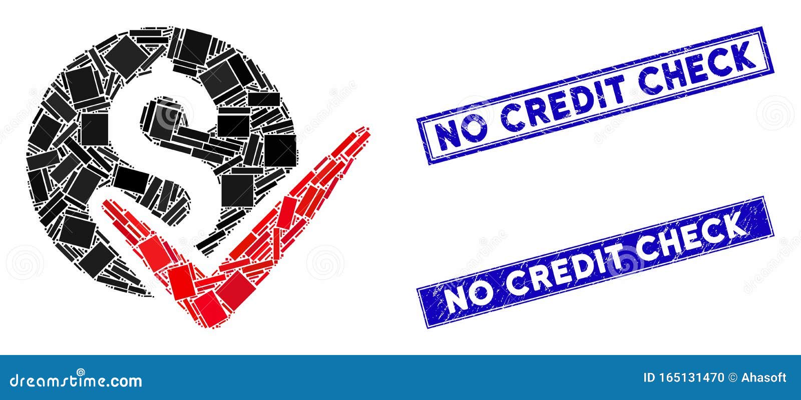 Approve Payments Mosaic and Scratched Rectangle No Credit Check Seals ...