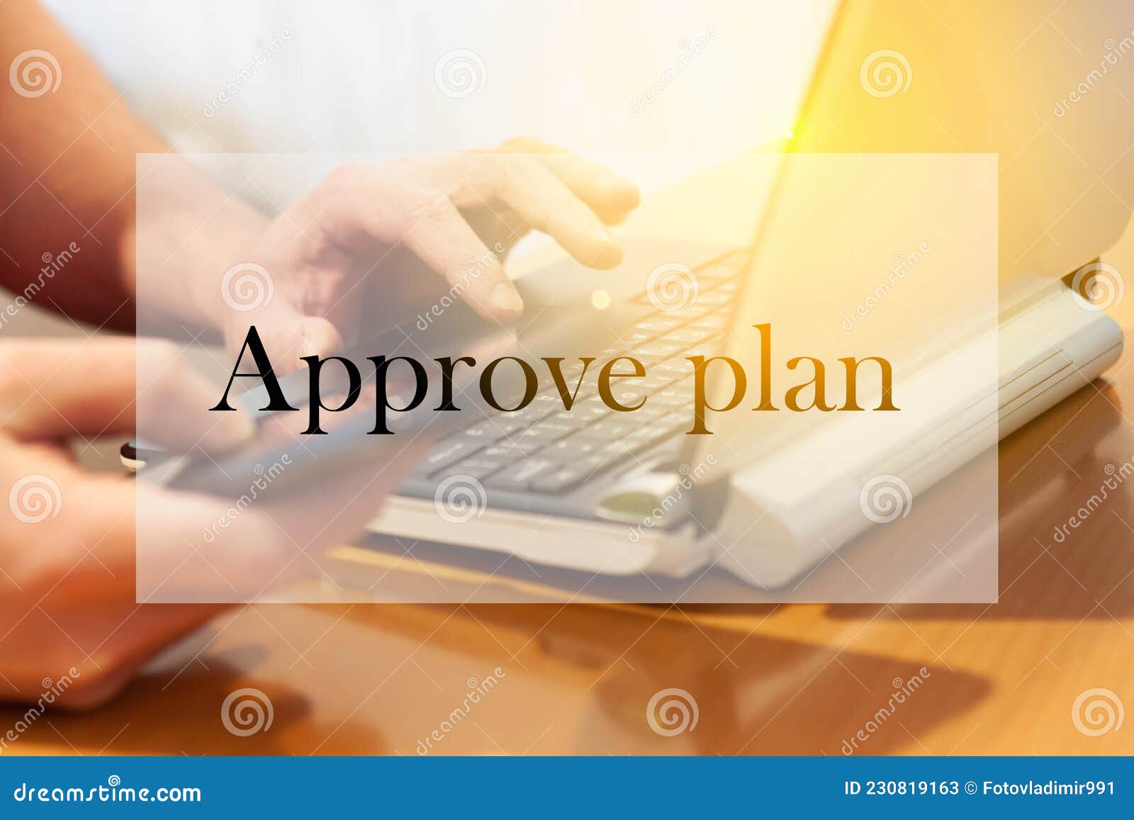 Approve Plan - Businessman Working on a Computer with a Business Plan ...